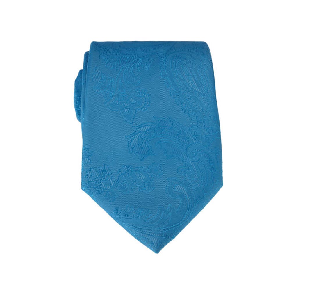 Turquoise Paisley Tie.turquoise Necktie.turquoise Wedding Tie.groomsmen ...