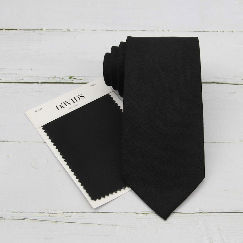 Black Silk Necktie Mens - Etsy UK