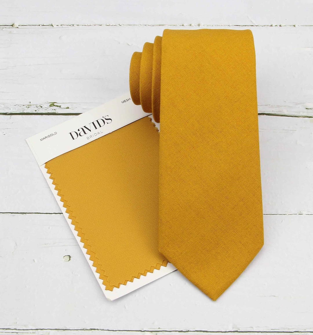 Marigold Ties - Mens Mustard Yellow Line Ties. Kids and Men Sizes ...