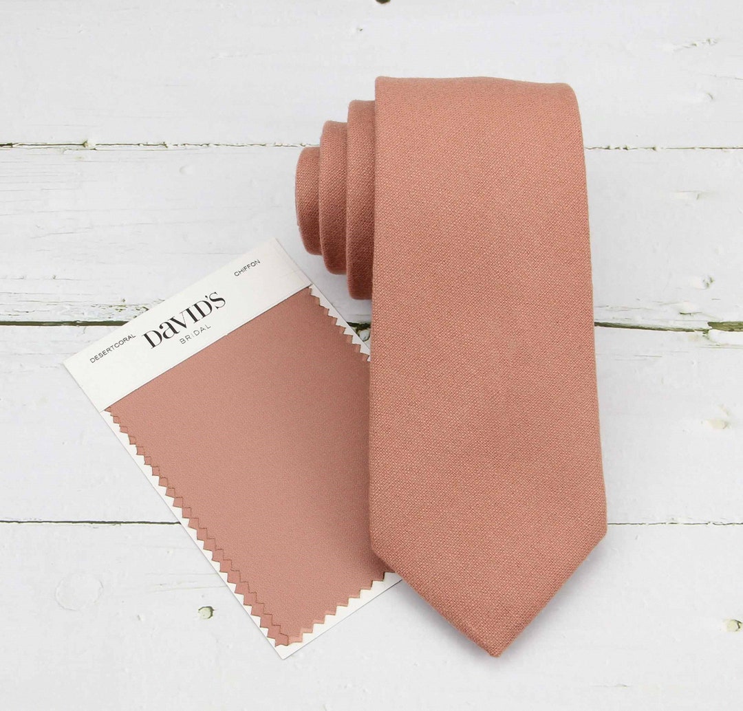 Desert Coral Wool Ties - Light Coral Necktie Men & Kid Sizes, Davids ...