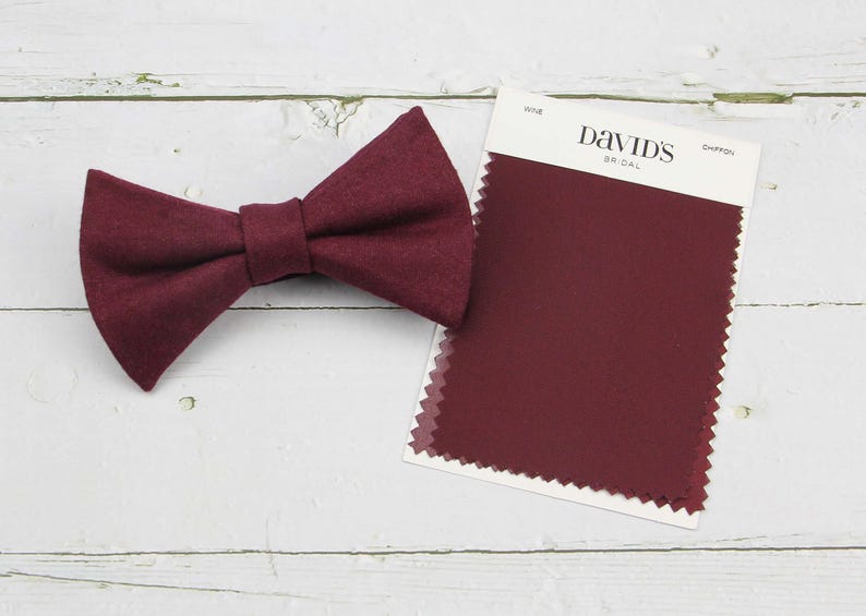 Maroon Wool Bow Ties - Men's Cabernet Wine Tweed Pretied Bowtie for ...