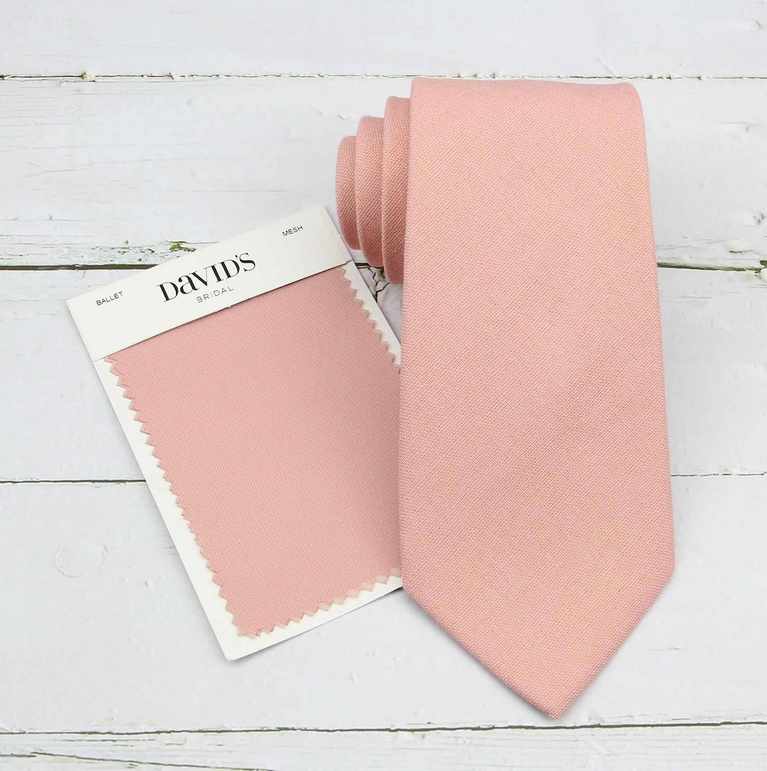 Ballet Pink Ties. Rosette Linen Tie, Men & Kid Sizes, Davids Bridal ...