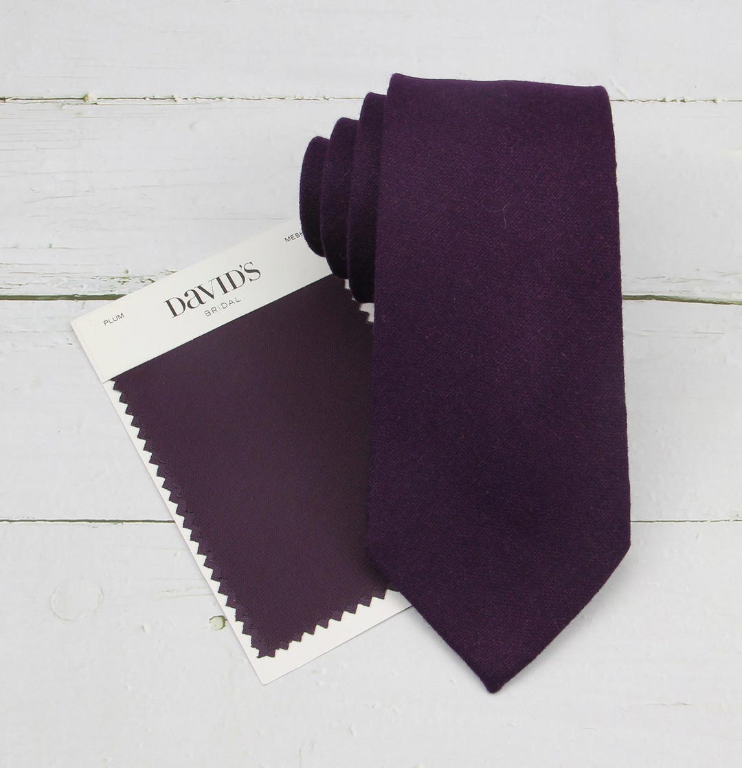 Plum Wool Ties. Plum Ties for Men for Wedding. Dark Purple Plum ...