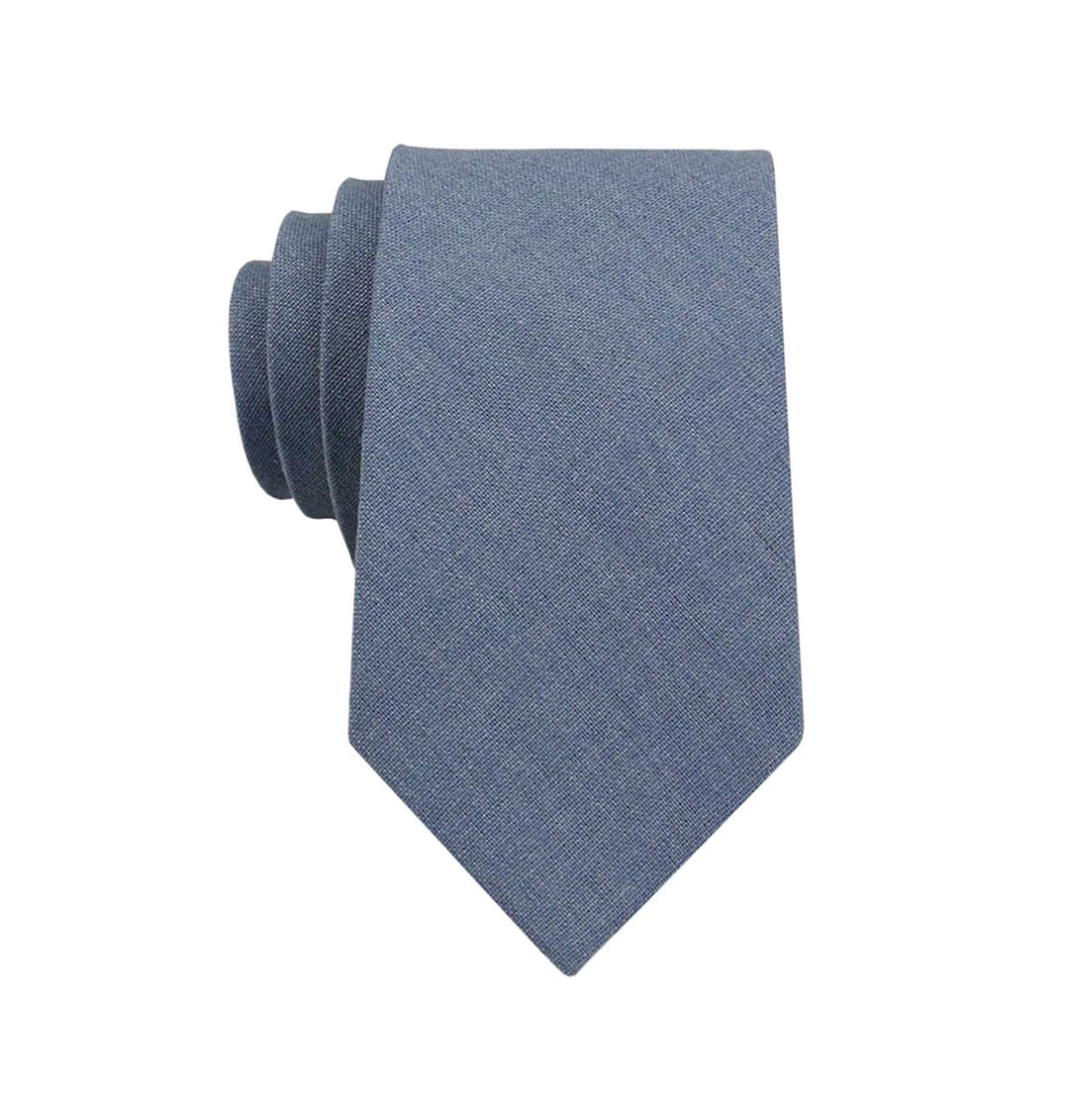 Slate Blue Linen Tie for Men Wedding. Mens Tie Salte Blue. Salte Slim ...