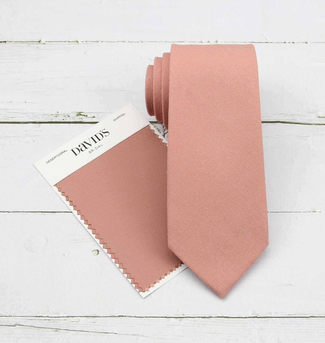 Desert Coral Linen Tie for Men Wedding. Mens Tie Desert Coral. Coral ...