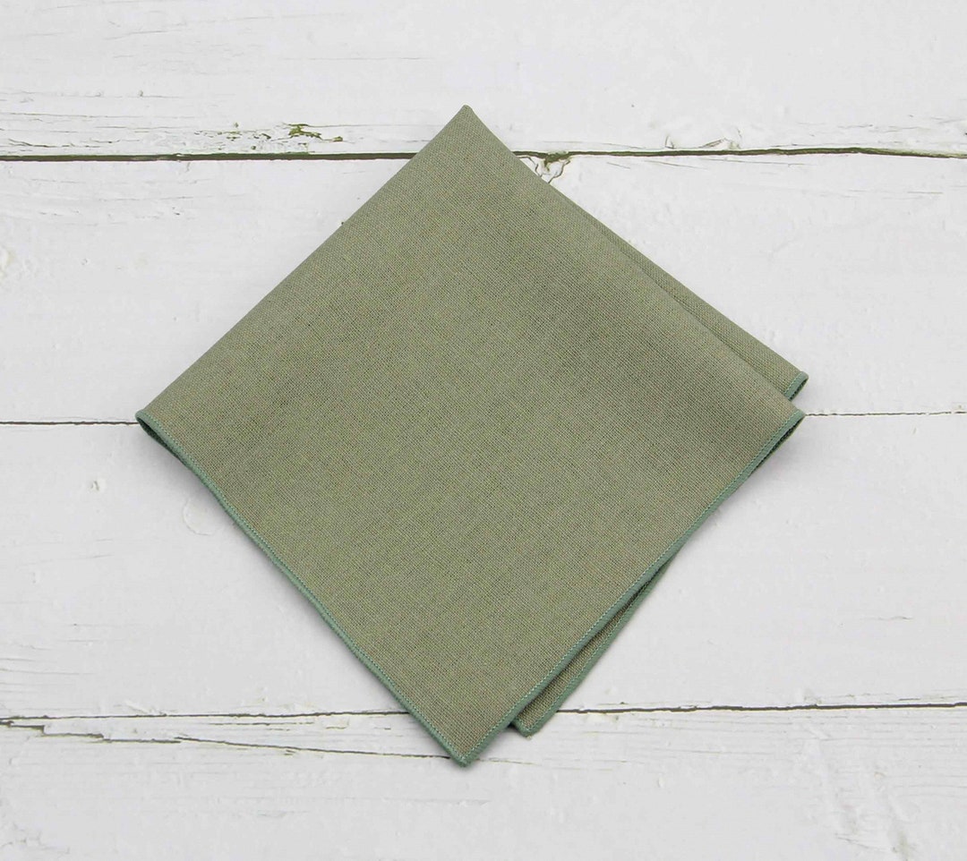 Eucalyptus Linen Pocket Square: Sage Green Wedding Hanky - Etsy
