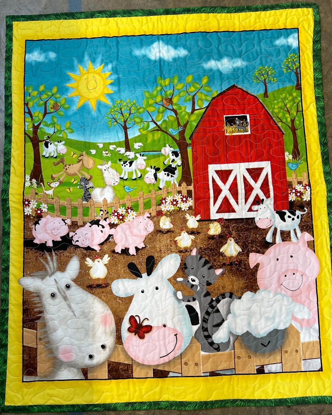 Baby Quilt, Farm Animal Quilt, Tummy Time Quilt, Ready to Ship - Etsy