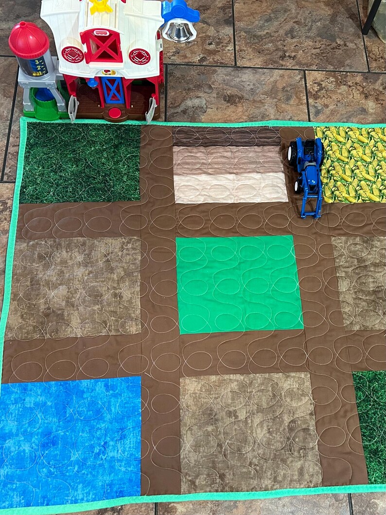 Baby Quilt, Farm Animal Quilt, Playtime Quilt, Farmyard Quilt, Tractor ...