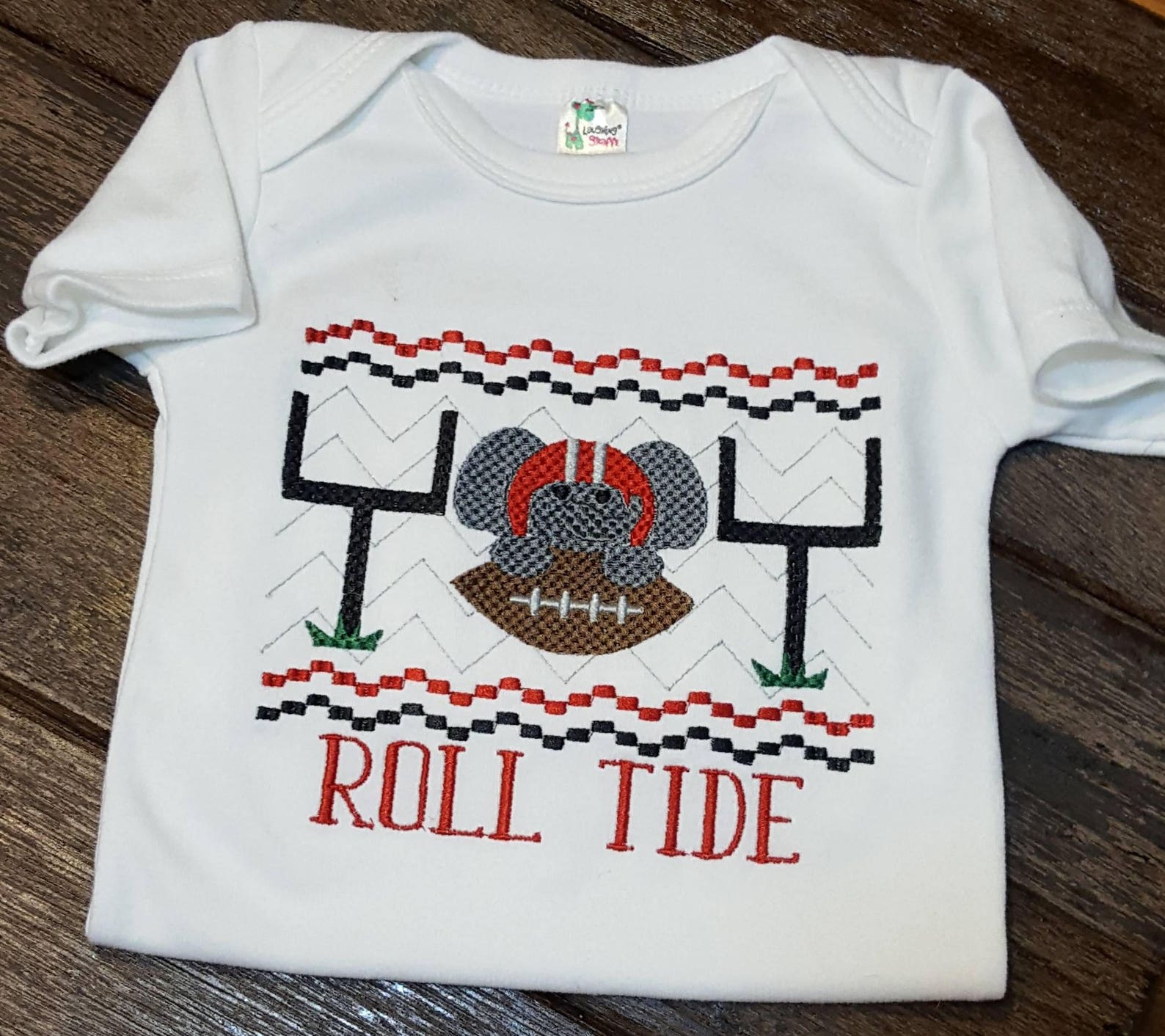Alabama Varsity Smocked Shirt- Alabama Varsity Smocked Bodysuit - Etsy