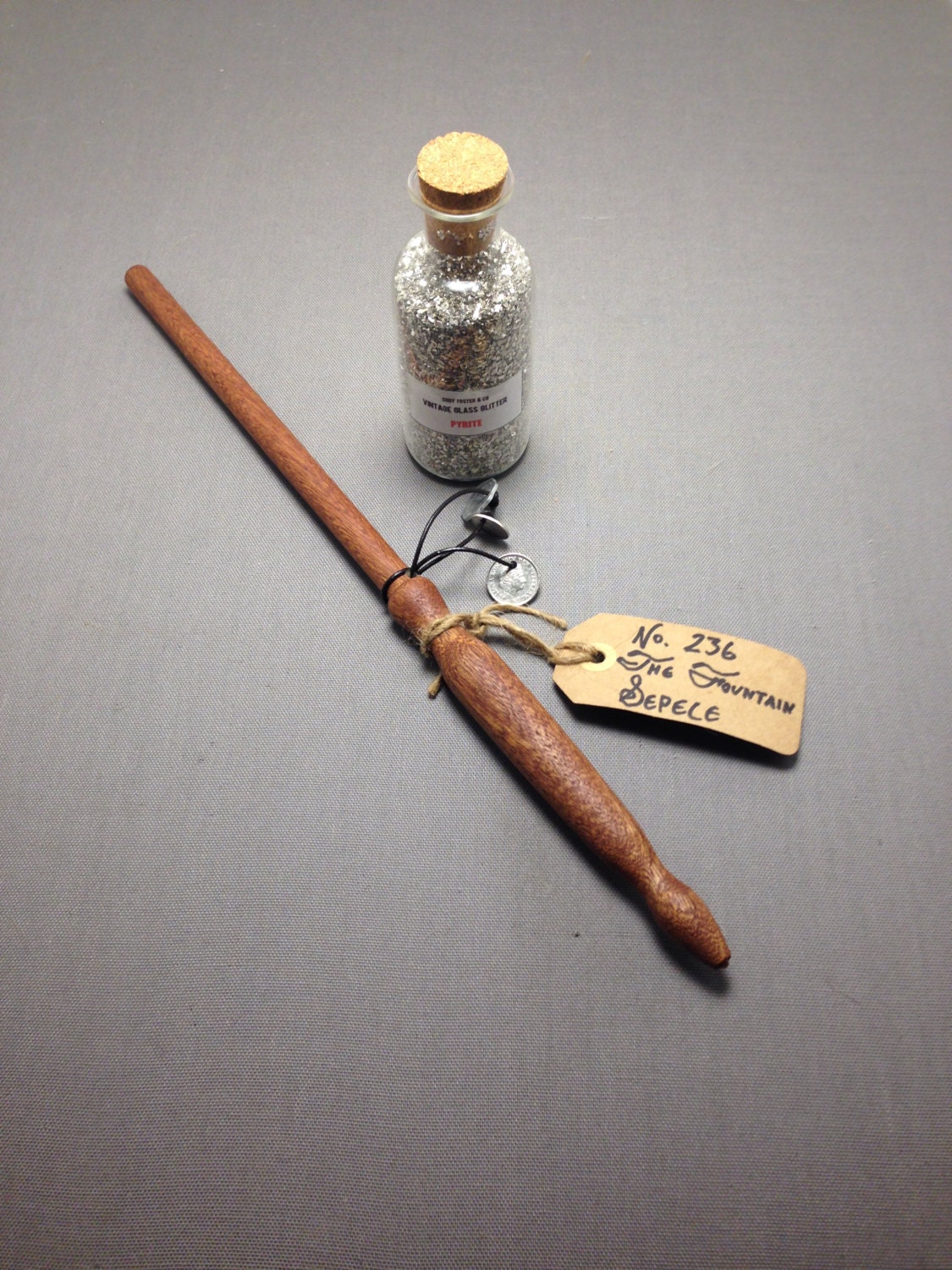 Wood Magic Wand No. 236 The Fountain Sapele Wizard Scepter | Etsy