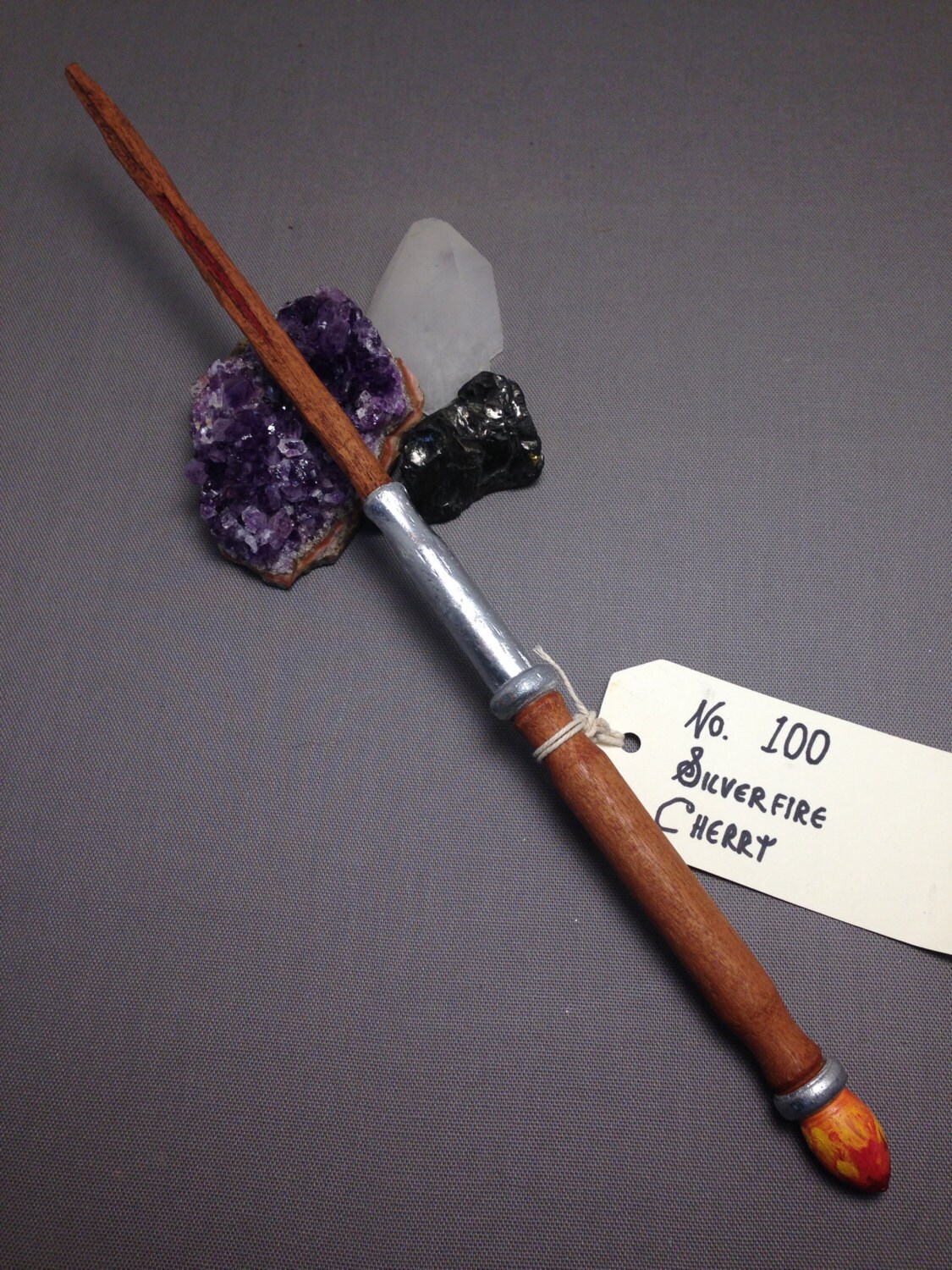 Wood Magic Wand No. 100 Silverfire Cherry Wizard Scepter | Etsy