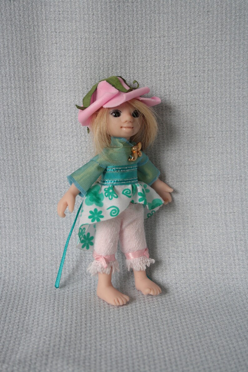 Cotton and Polymer Child Little Girl Wood Elf Doll With Pink - Etsy