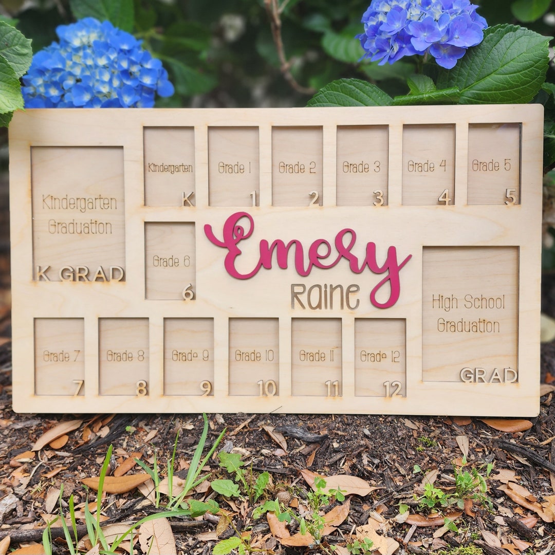 Personalized Pre-k-12 School Photo Frame - Memories - Keepsake Photo ...