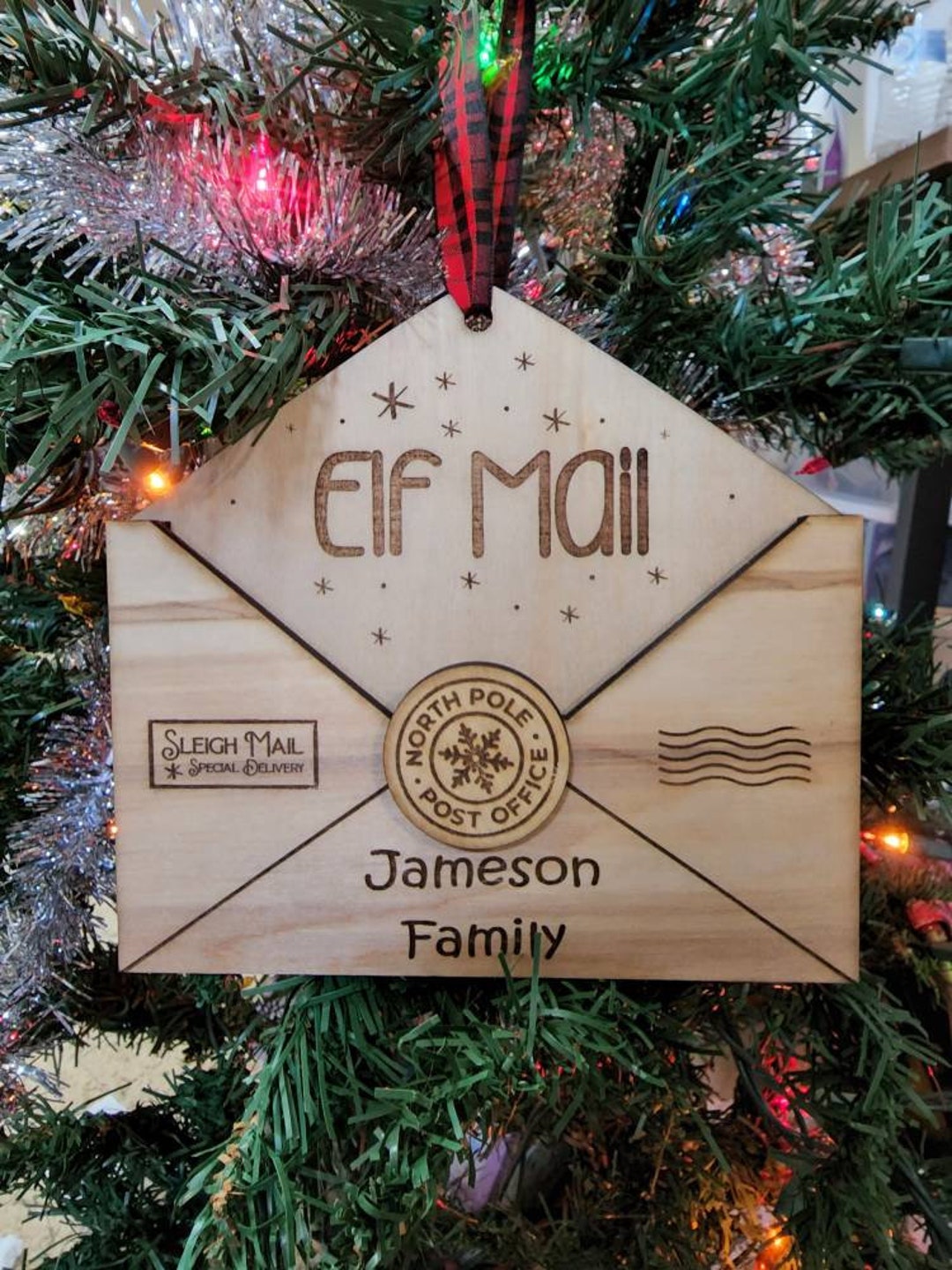Personalized Elf Mail Communication Christmas List Ornament Wish List ...