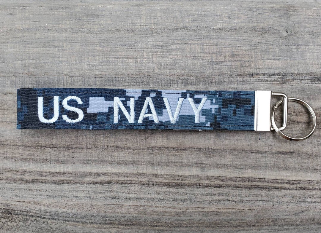 US Navy Blue Digital Camo Keychain Personalized/monogram Key Fob - Etsy