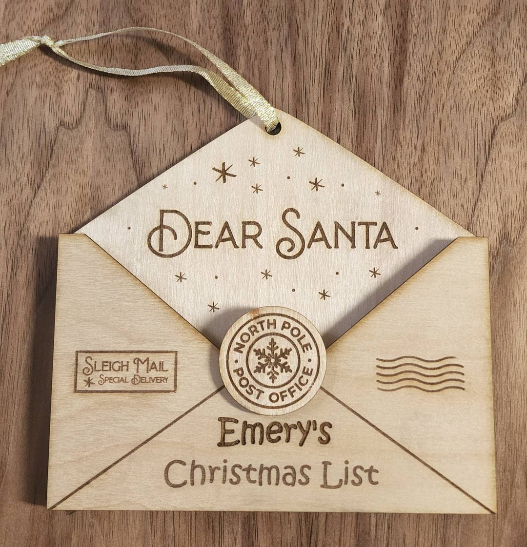 Personalized Santa Christmas List Ornament Wish List Gift Christmas ...