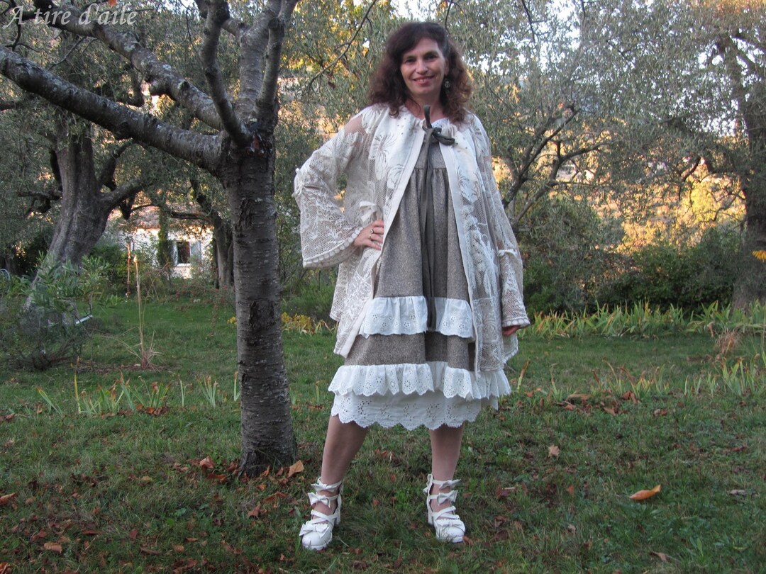 Vintage Ecru Lace and Beige Waistcoat Romantic, Shabby Chic, Gypsy - Etsy
