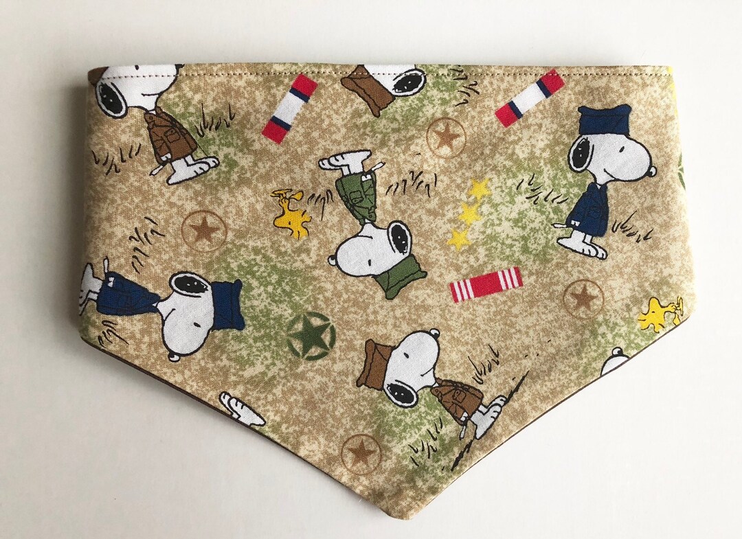 Snoopy Military Snap Dog Bandana - Etsy