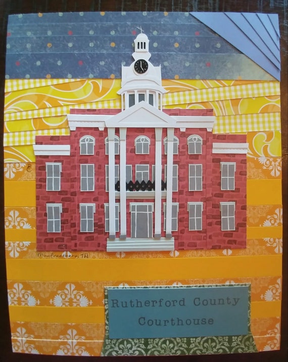 Rutherford County Courthouse Paper Art 4 - Etsy