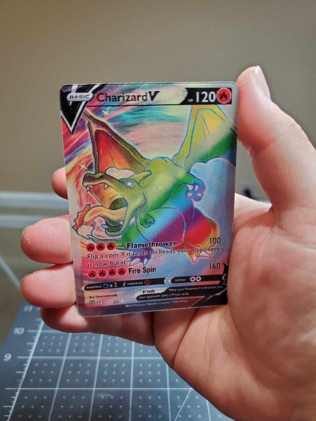 Charizard Rainbow/ Shiny Full Art Lenticular - Etsy