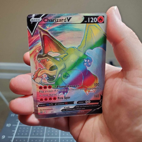 Rainbow Charizard Card - Etsy