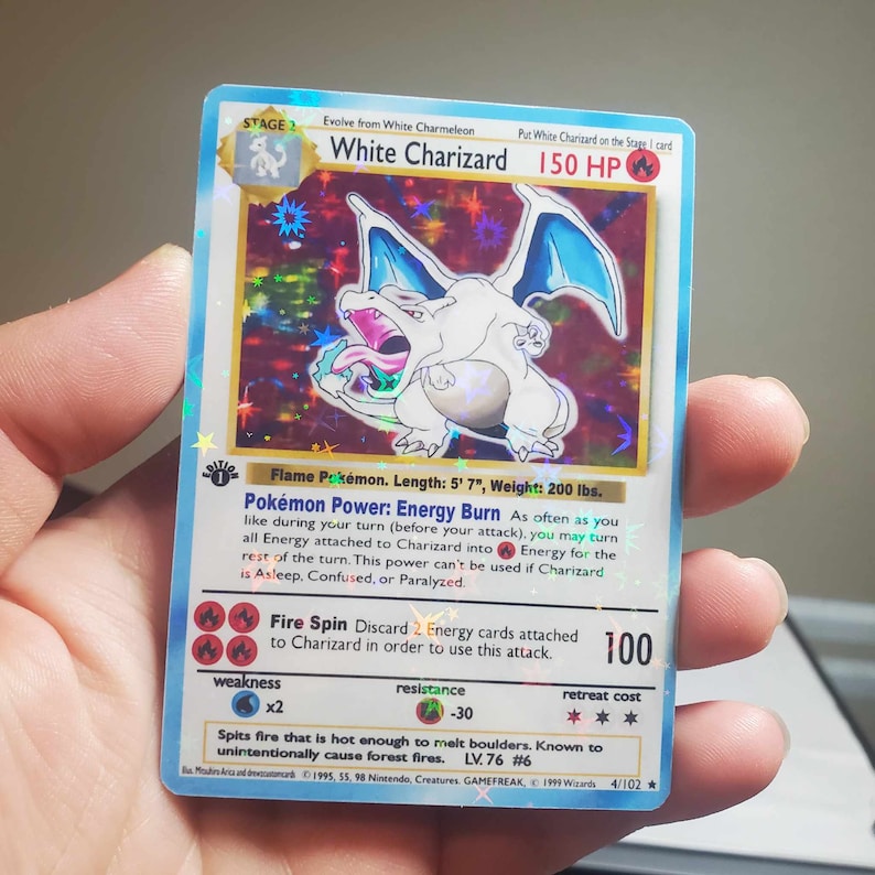 White Charizard With Blue Flames - Etsy