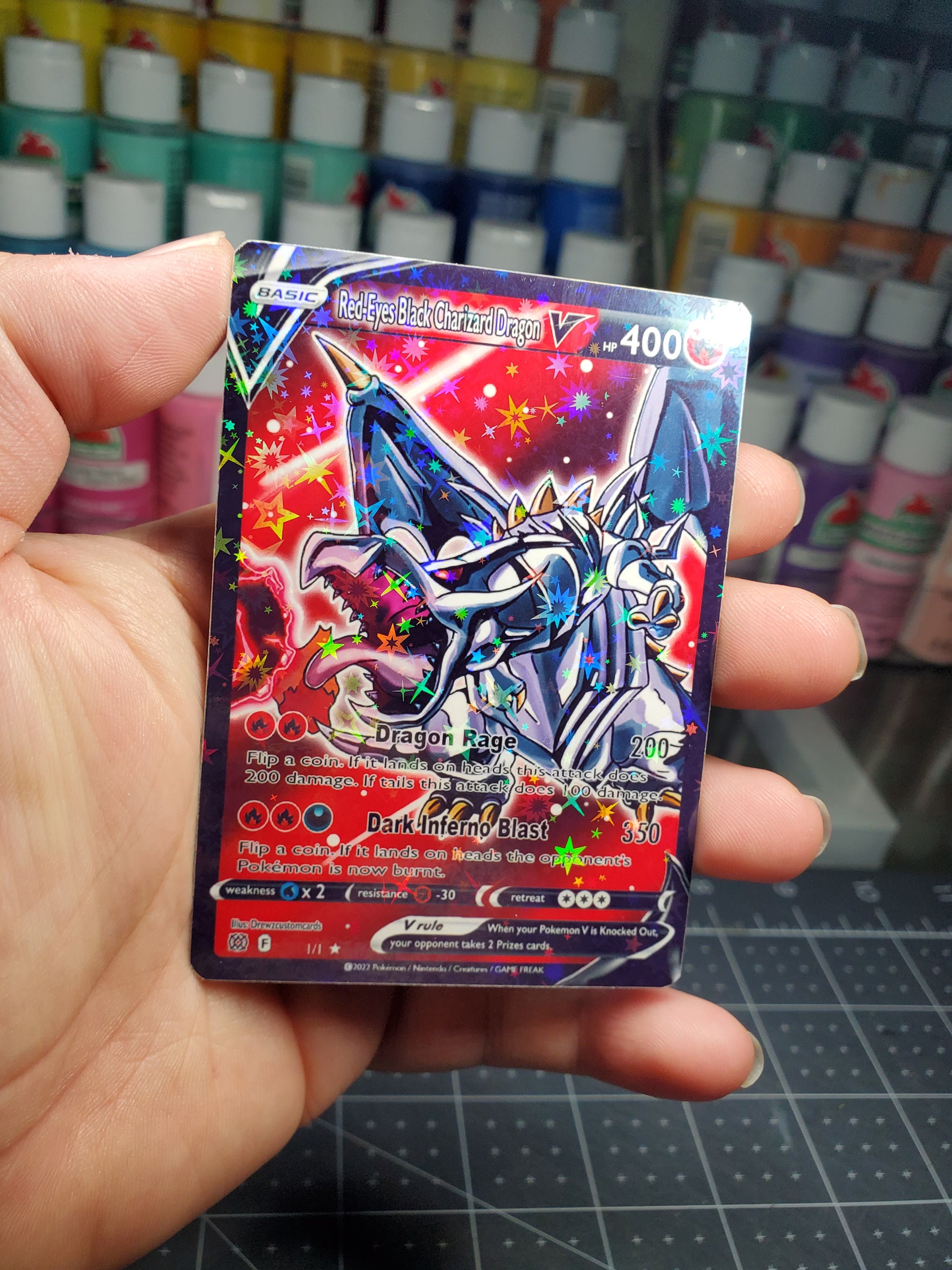 Red Eyes Black Charizard Dragon V - Etsy