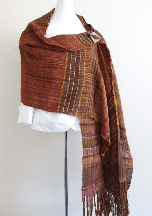 Handwoven Brown Wrap. Cotton in Many Shades of Brown Orange - Etsy