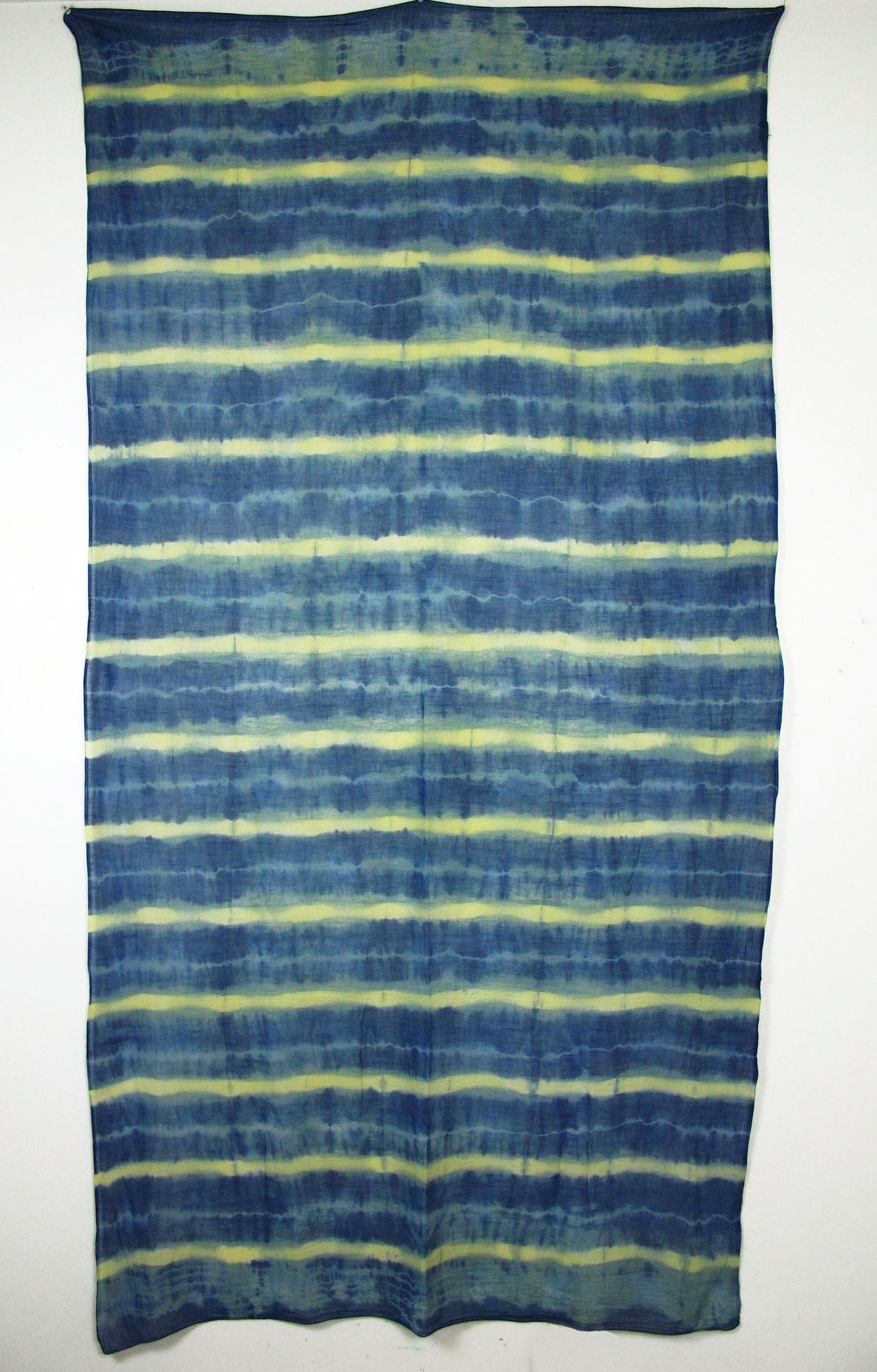 Large Organic Cotton Mull Scarf/shawl, Hand Dyed in Weld & Indigo - Etsy