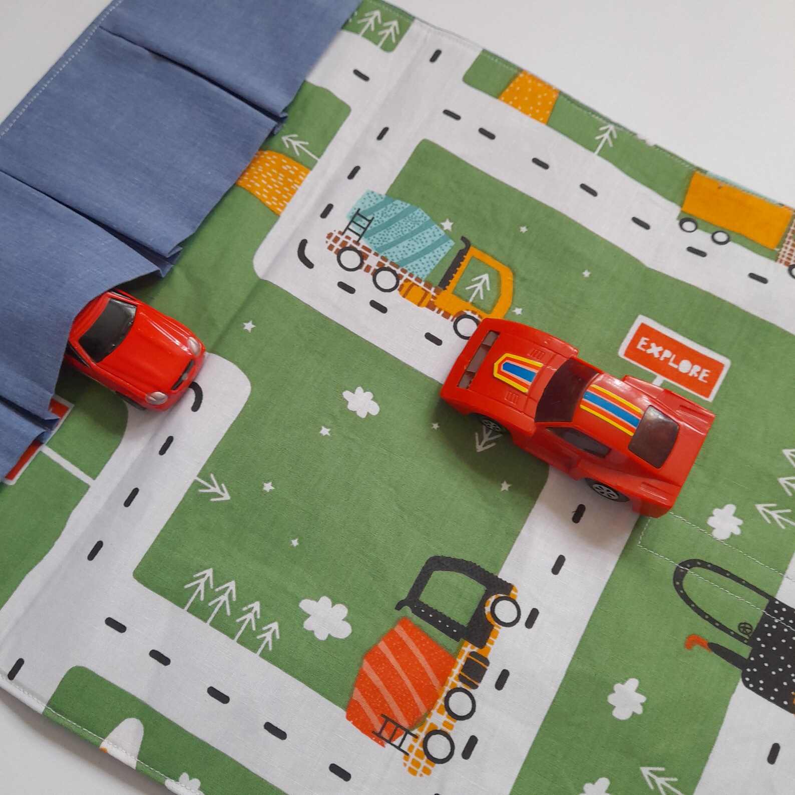 City Play Mat, Fold up Travel Mat, Travel Toy, Travel Game, Travel Car ...