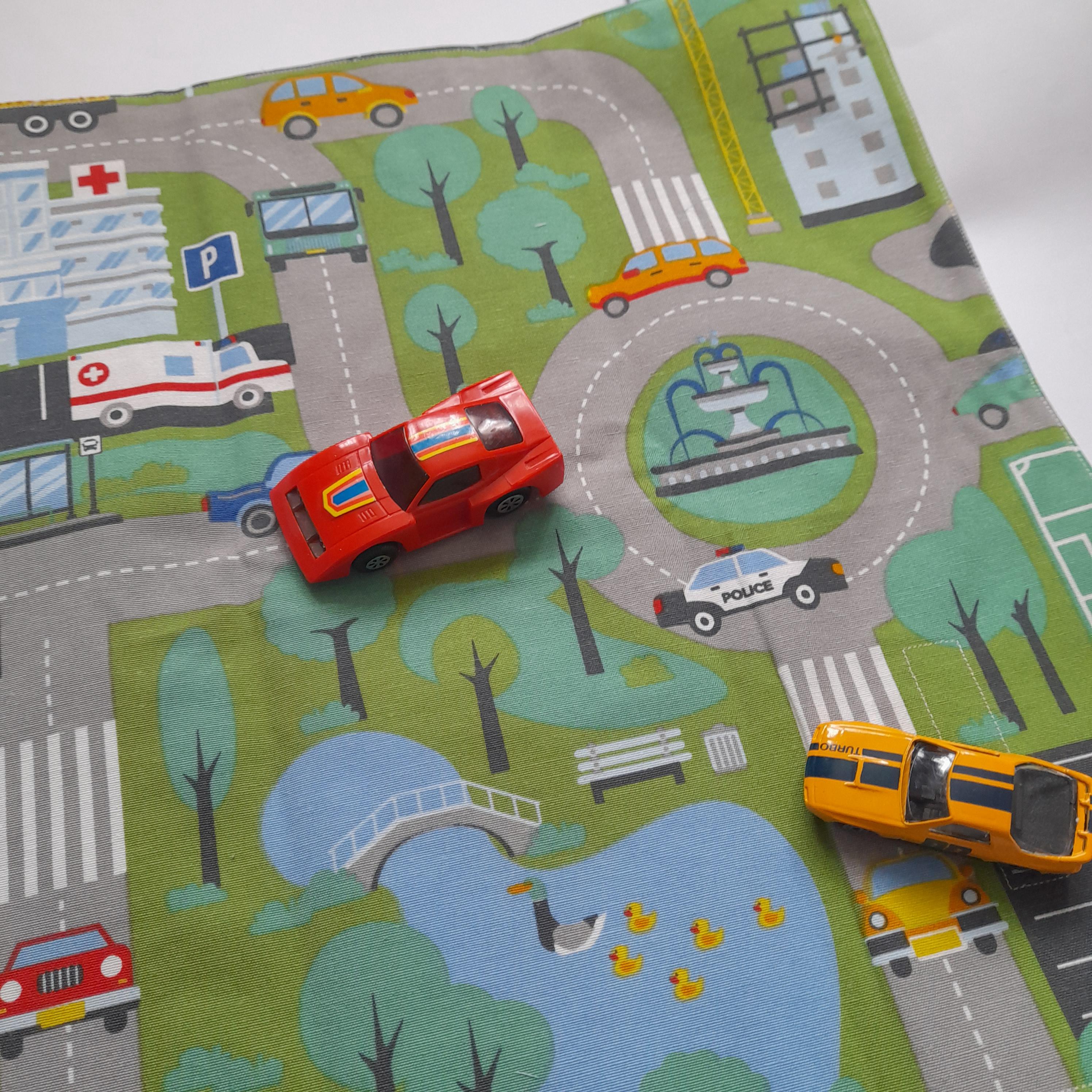 Large City Play Mat, Fold up Travel Mat, Travel Toy, Travel Game ...