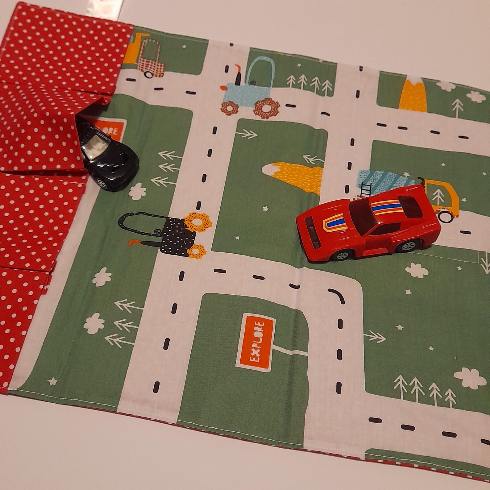 City Play Mat, Fold up Travel Mat, Travel Toy, Travel Game, Travel Car ...