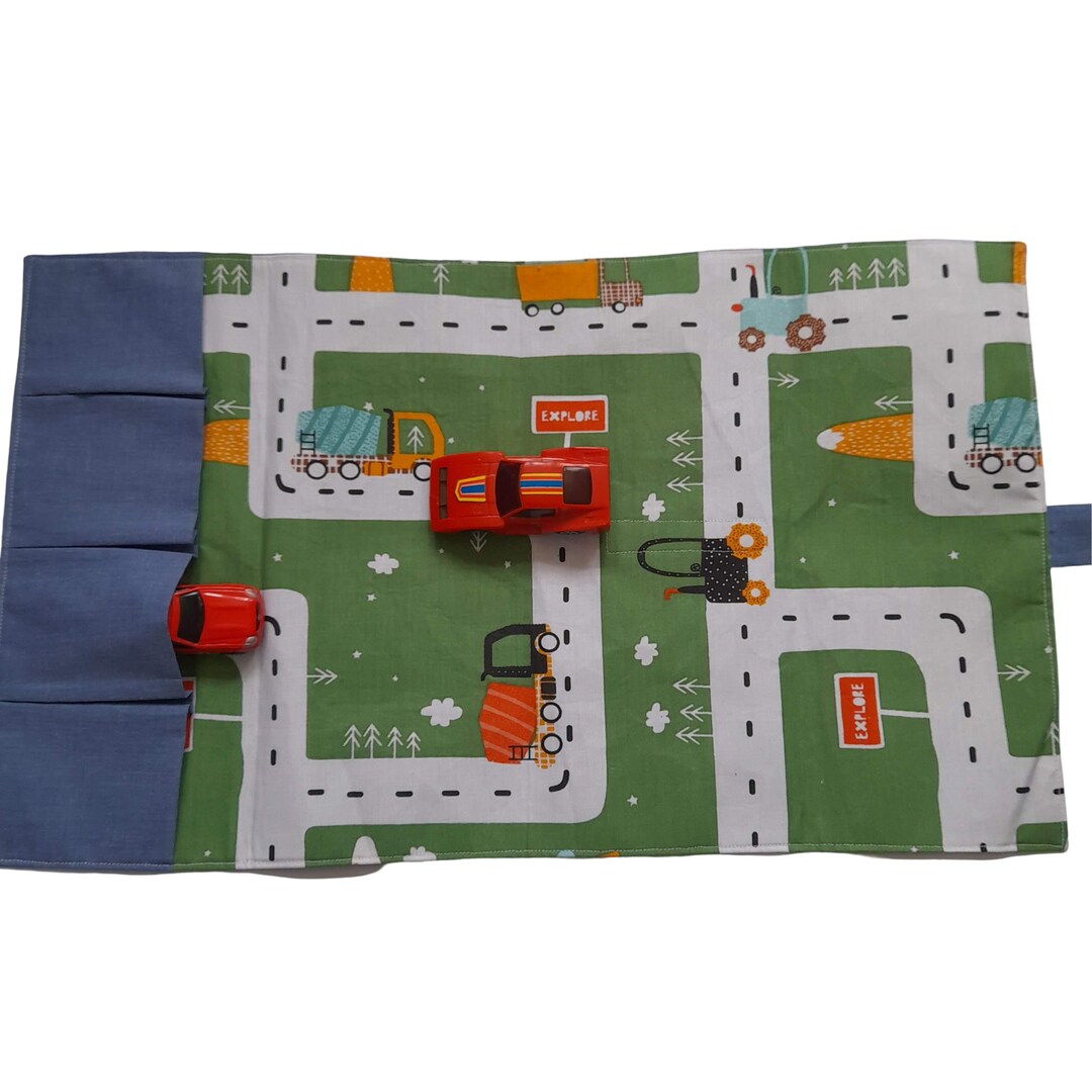 City Play Mat, Fold up Travel Mat, Travel Toy, Travel Game, Travel Car ...