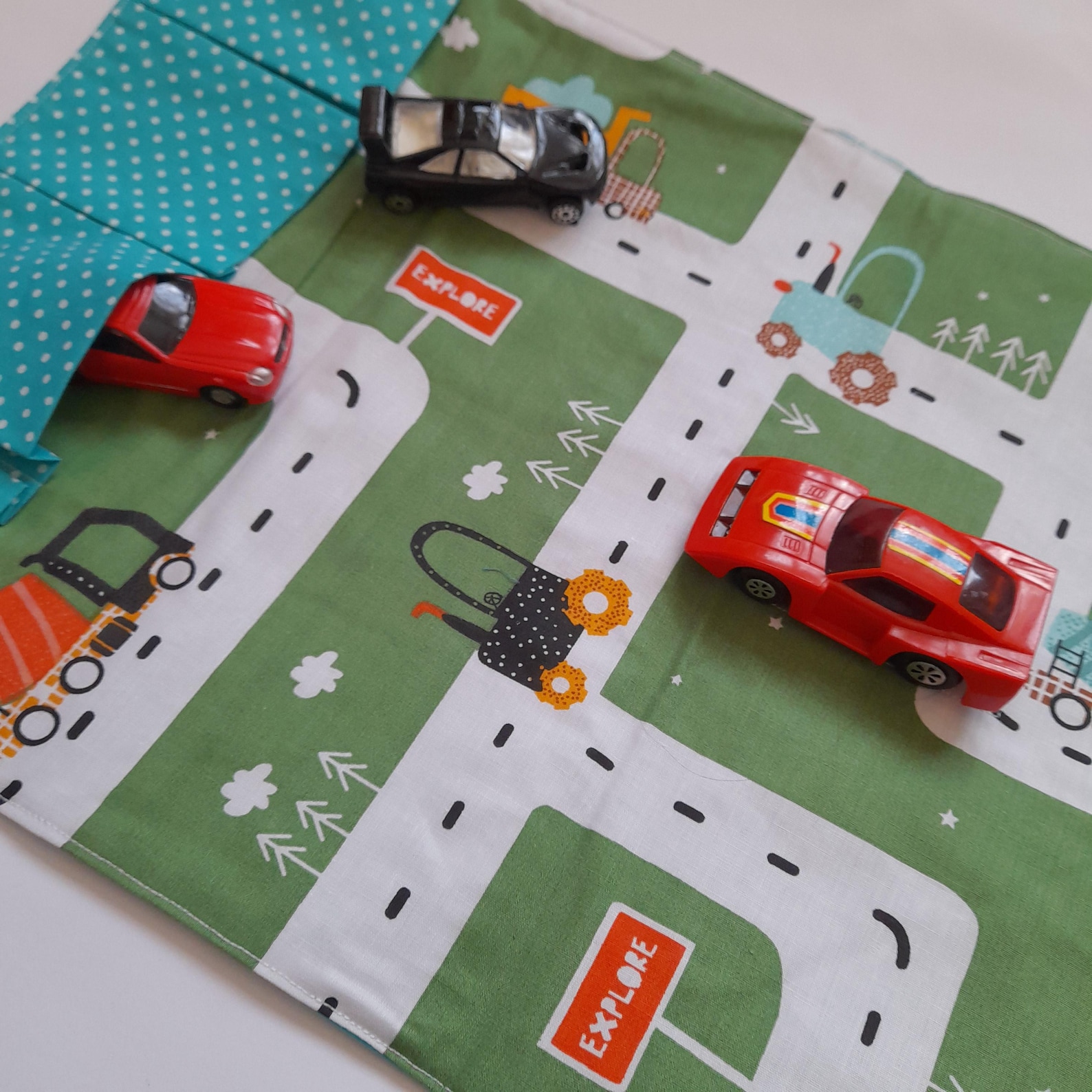 City Play Mat, Fold up Travel Mat, Travel Toy, Travel Game, Travel Car ...