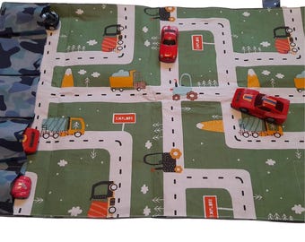 Large City Play Mat, Fold up Travel Mat, Travel Toy, Travel Game ...