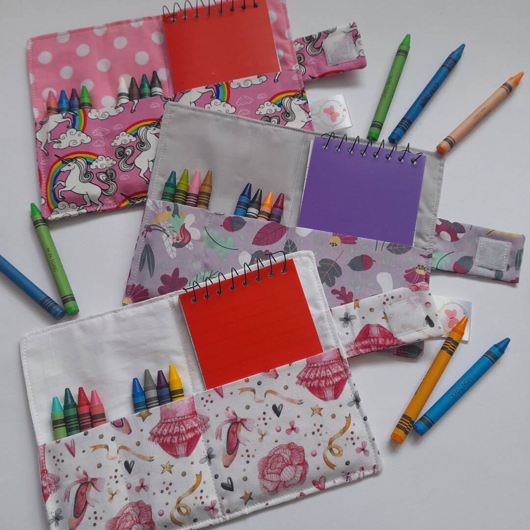 Mini Art Set, Crayon Holder, Travel Art Set, Crayon Roll, Toddler ...