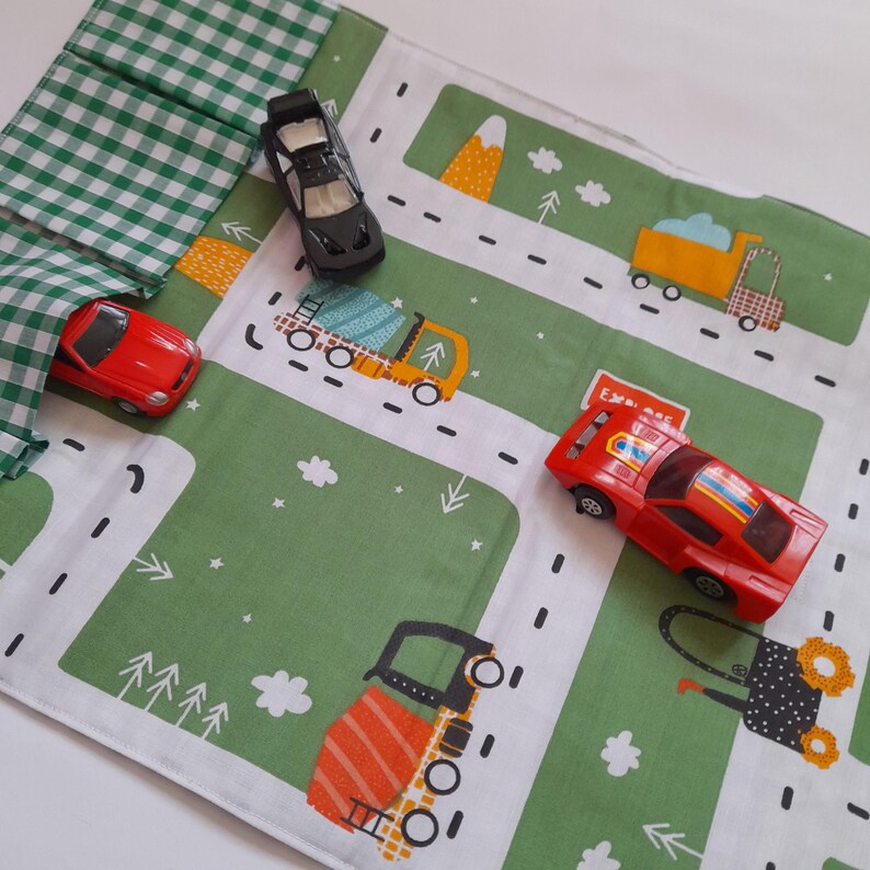 City Play Mat, Fold up Travel Mat, Travel Toy, Travel Game, Travel Car ...