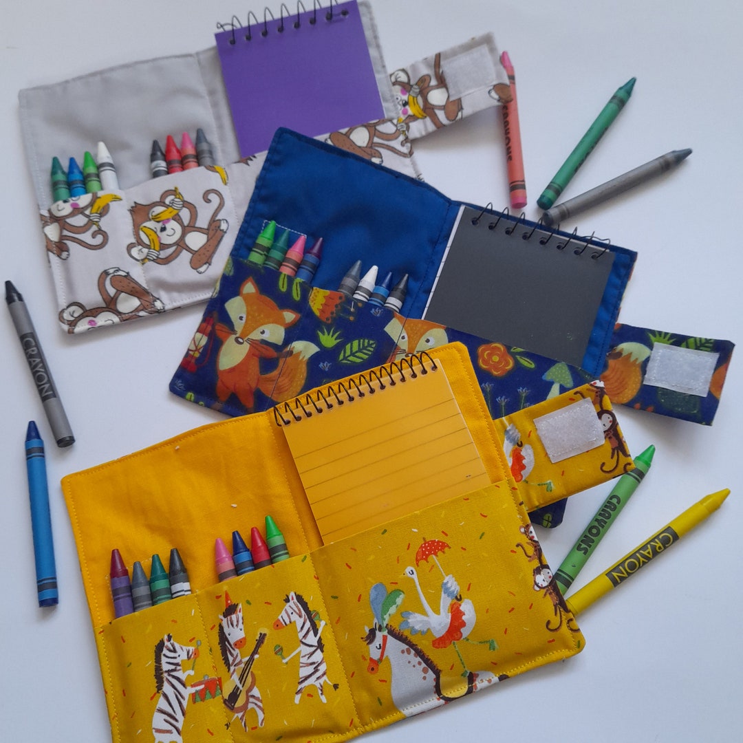 Mini Art Set, Crayon Holder, Travel Art Set, Crayon Roll, Toddler ...