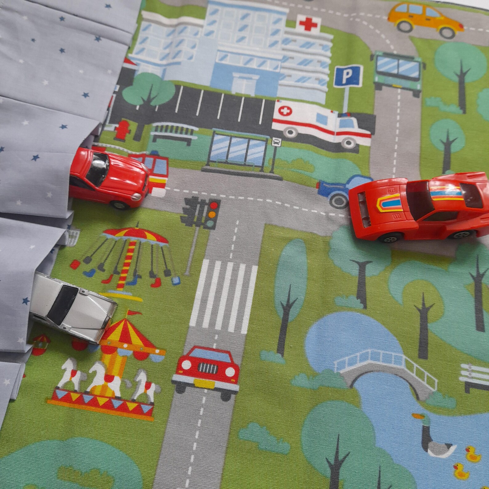 Large City Play Mat, Fold up Travel Mat, Travel Toy, Travel Game ...
