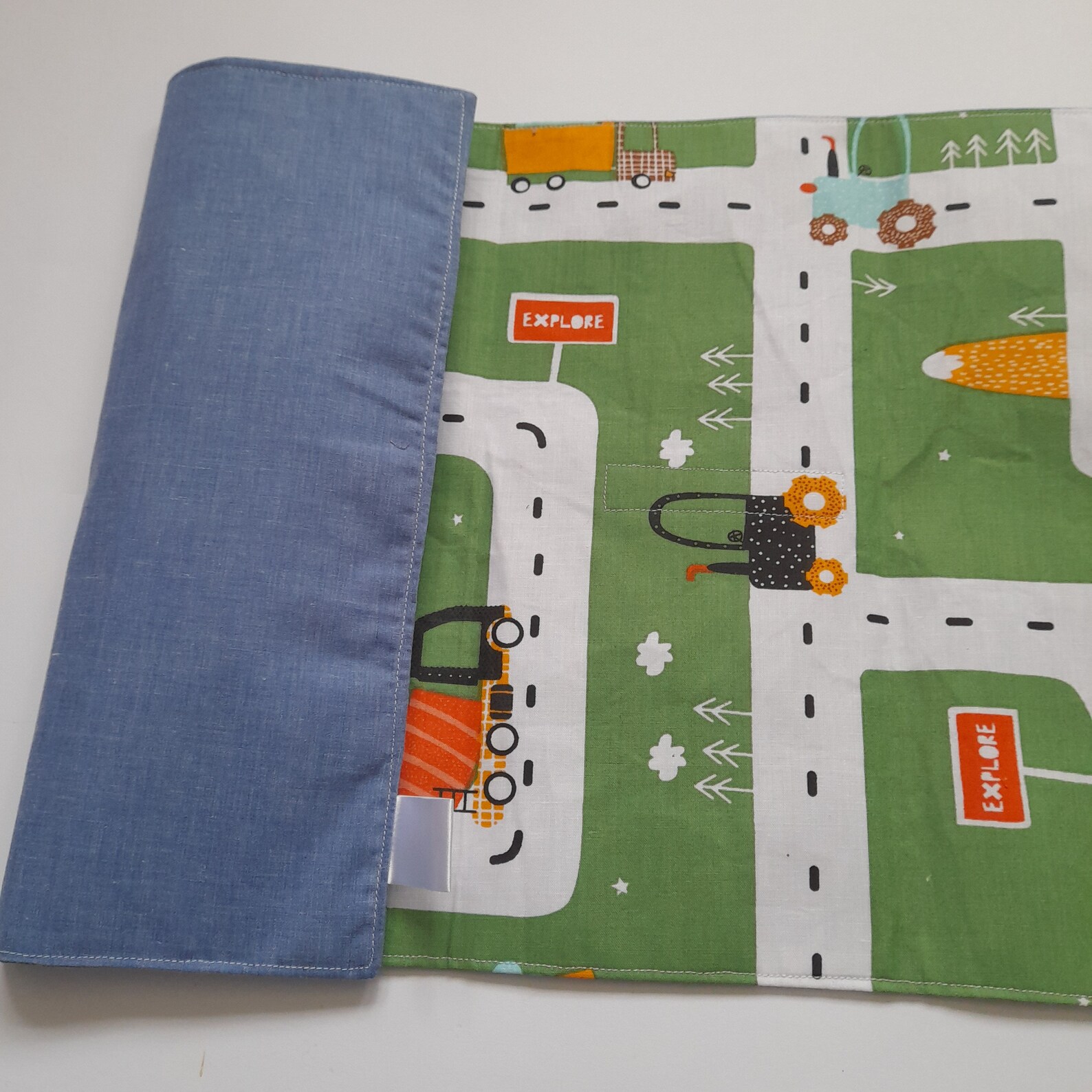 City Play Mat, Fold up Travel Mat, Travel Toy, Travel Game, Travel Car ...