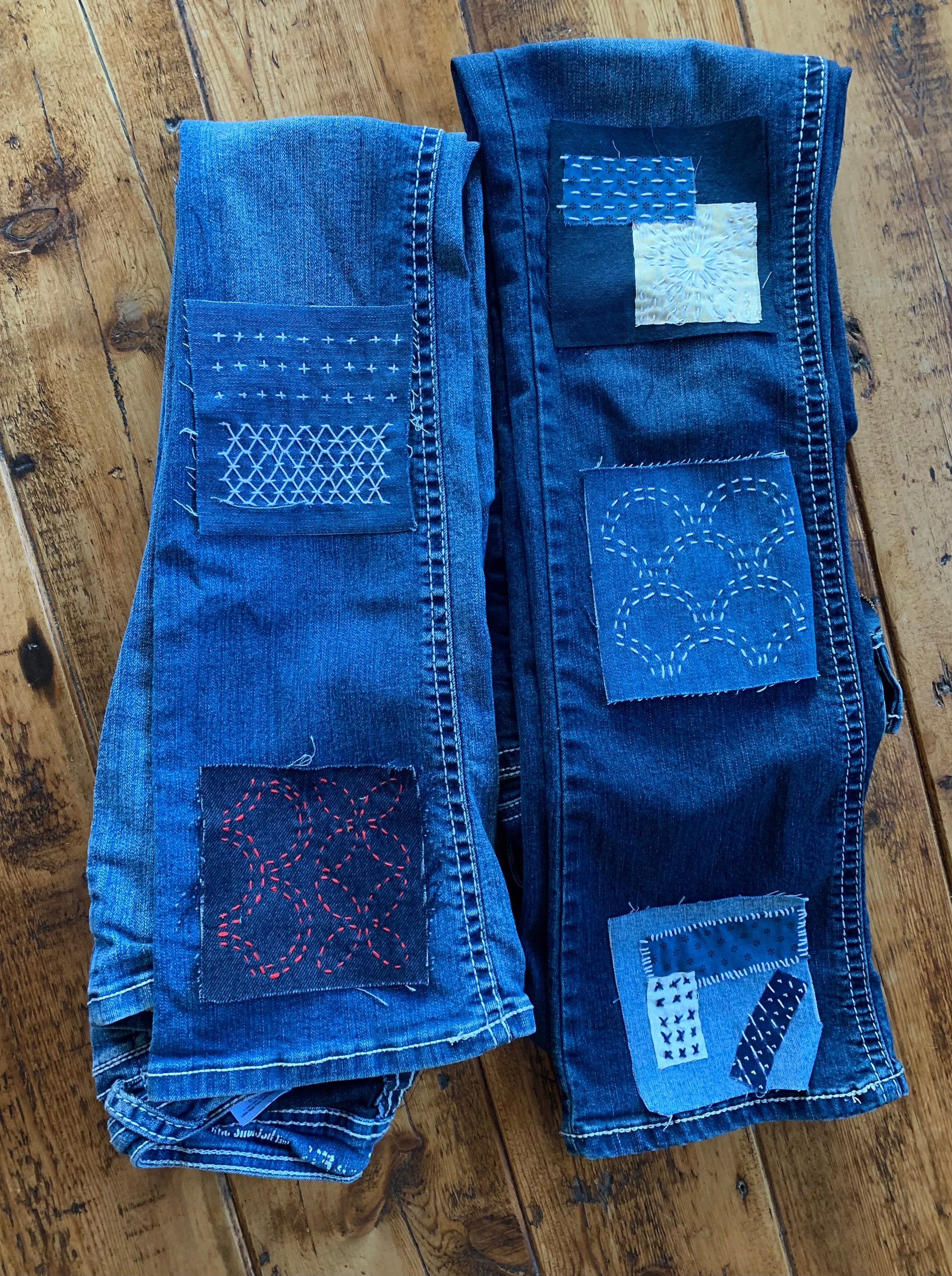 Denim Boro Sashiko Recycled Jeans Patch for Upcycled Clothing, Bags ...