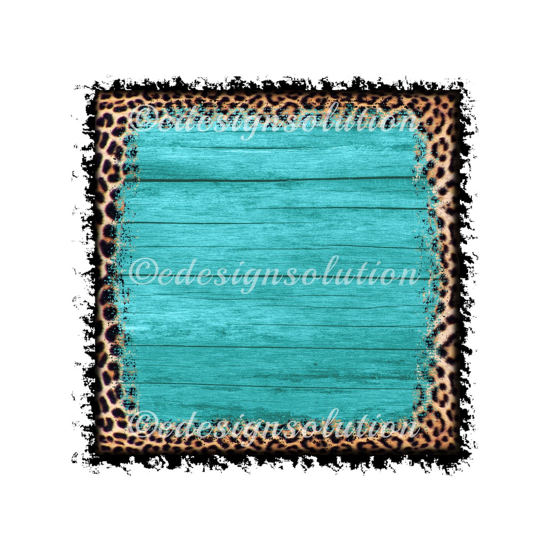 Wood Background Leopard Border Frame PNG, Teal Turquoise Backsplash Png ...