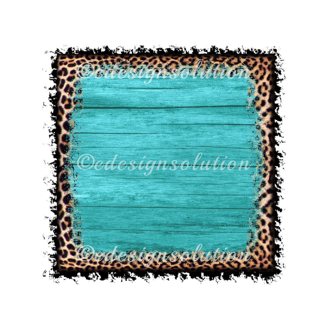 Wood Background Leopard Border Frame PNG, Teal Turquoise Backsplash Png ...