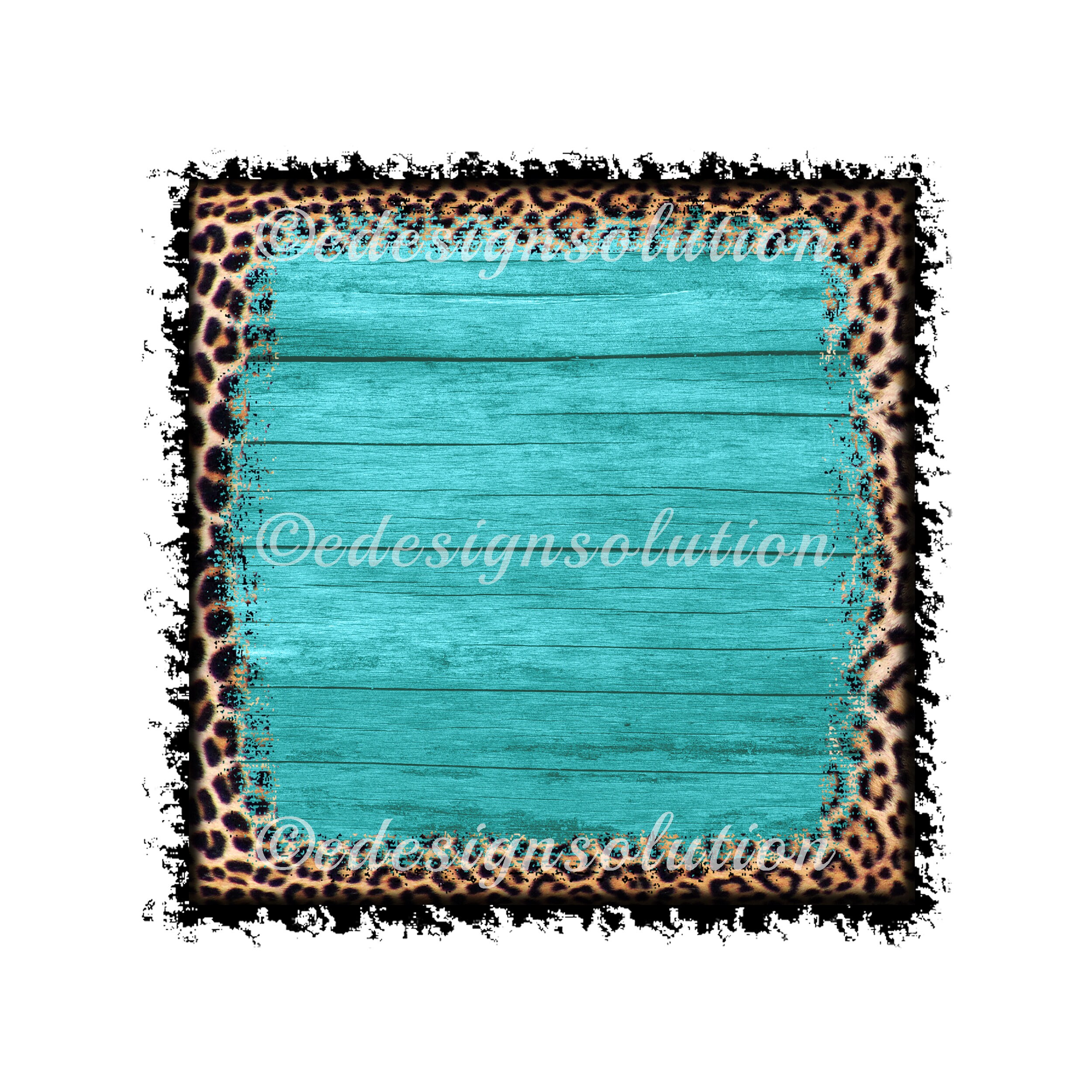 Wood Background Leopard Border Frame PNG, Teal Turquoise Backsplash Png ...