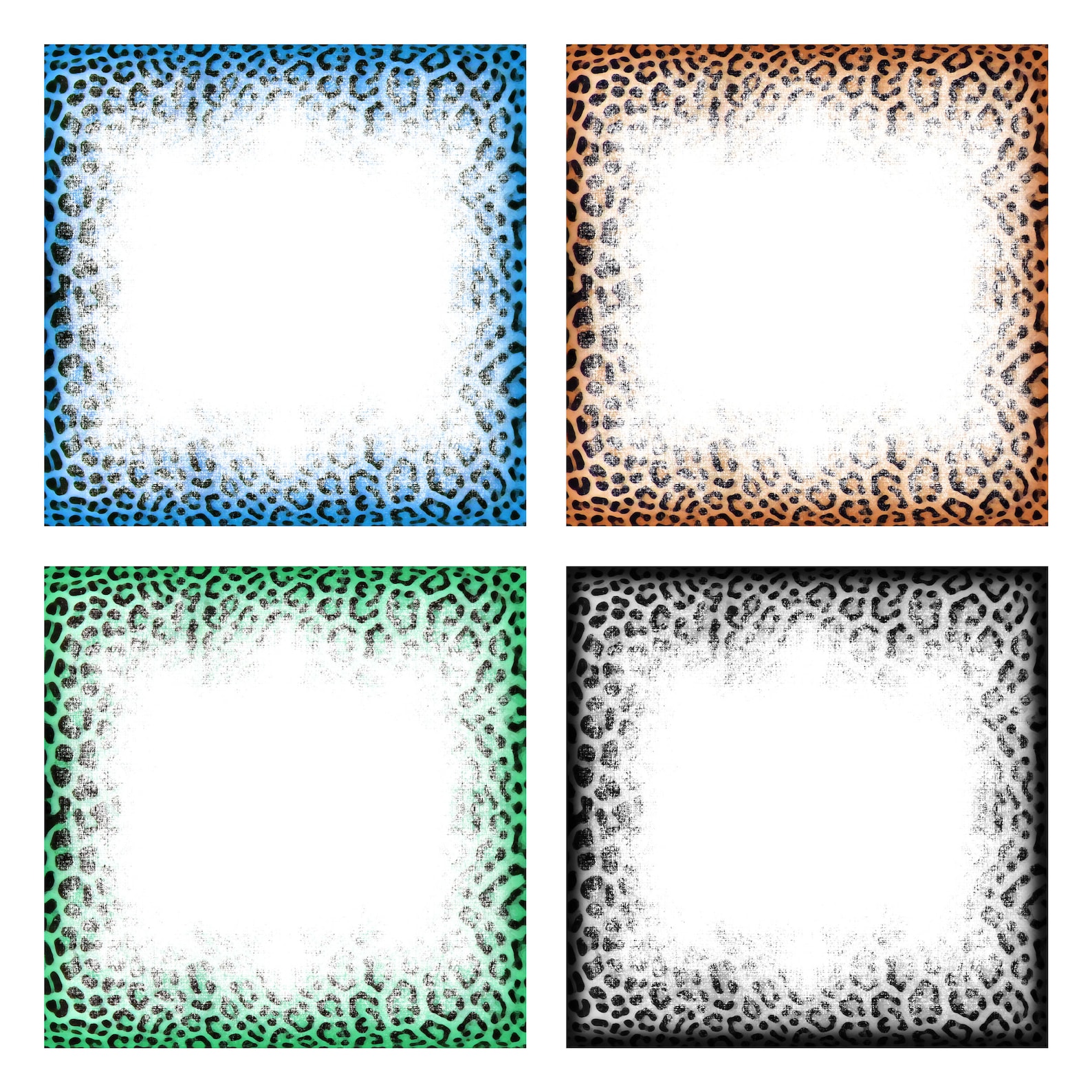 Leopard Print Frame PNG Sublimation Designs, Cheetah Splash Border ...