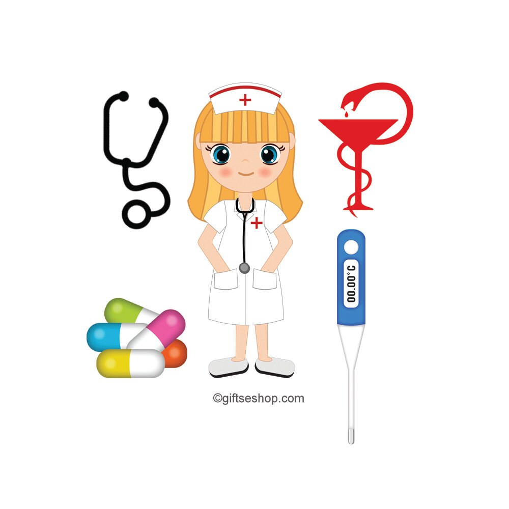 Nurse With Stethoscope Clipart