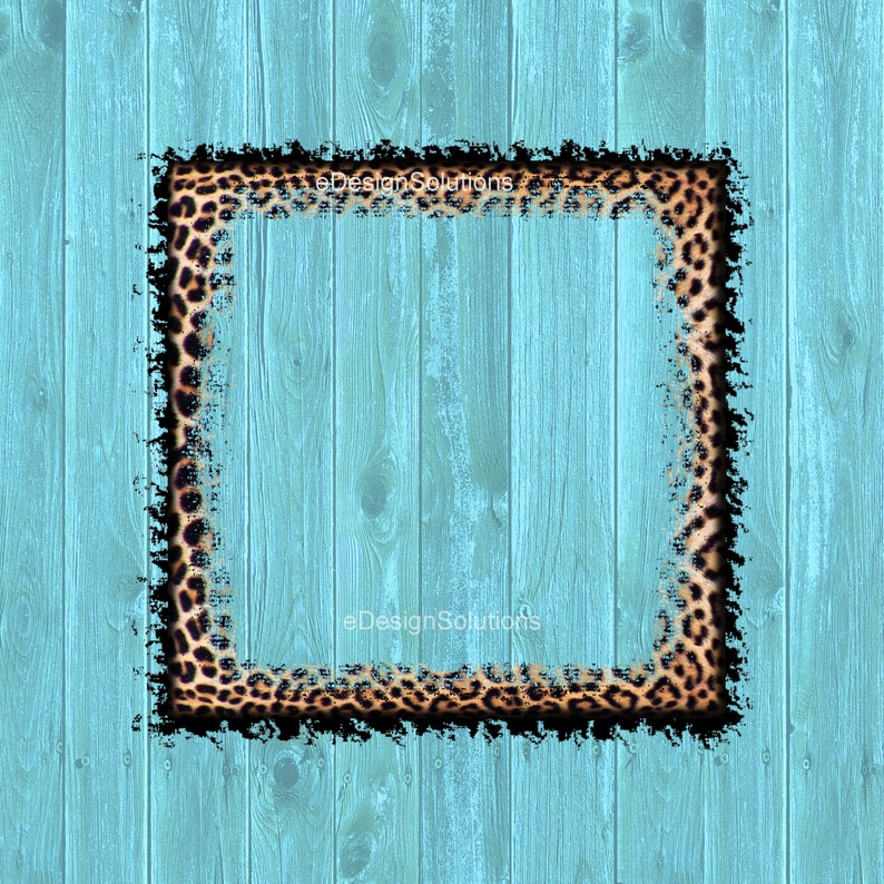 Leopard Print Frame PNG Sublimation Designs, Cheetah Splash Border ...