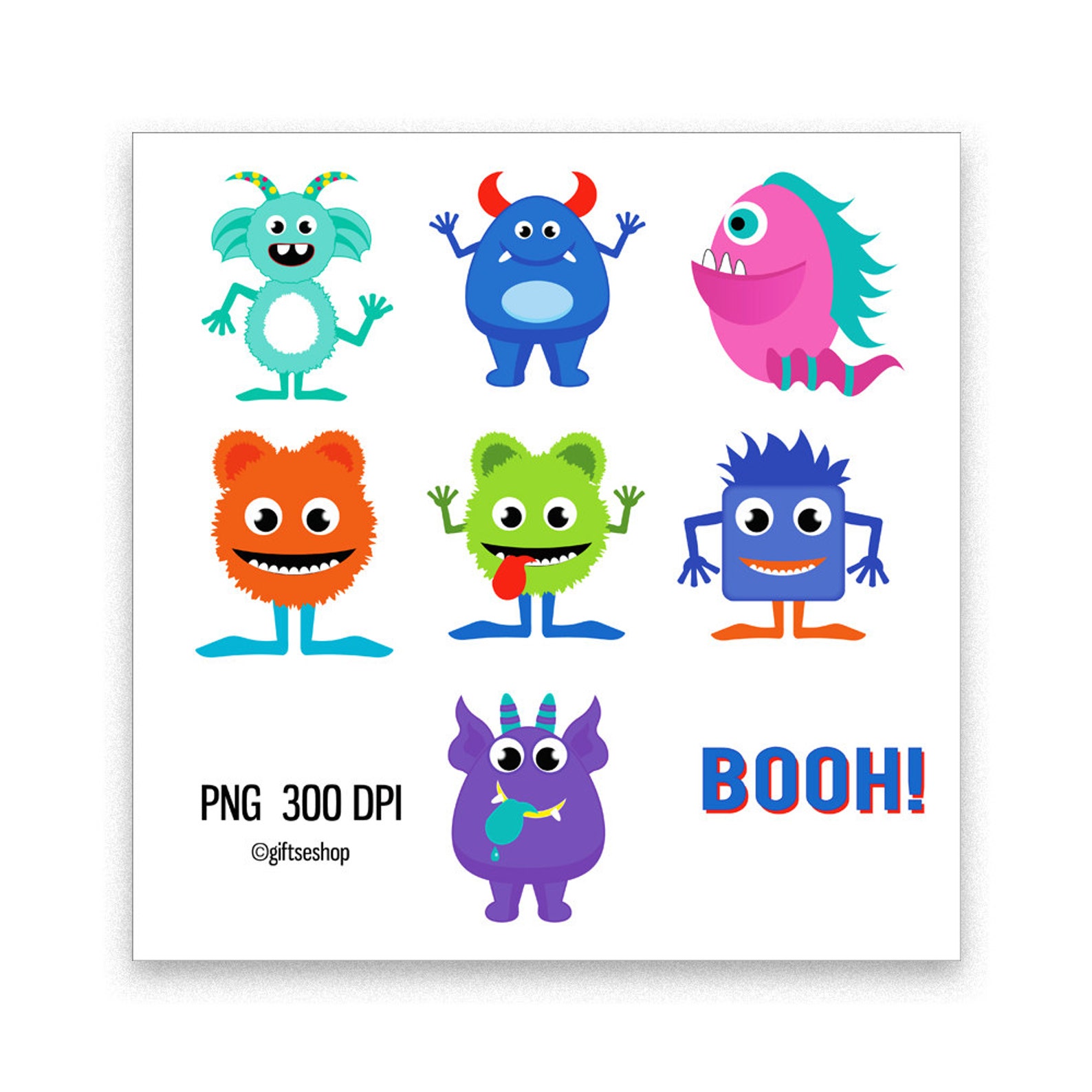 Cute Monsters Clip Art Images Monster Clipart - Etsy