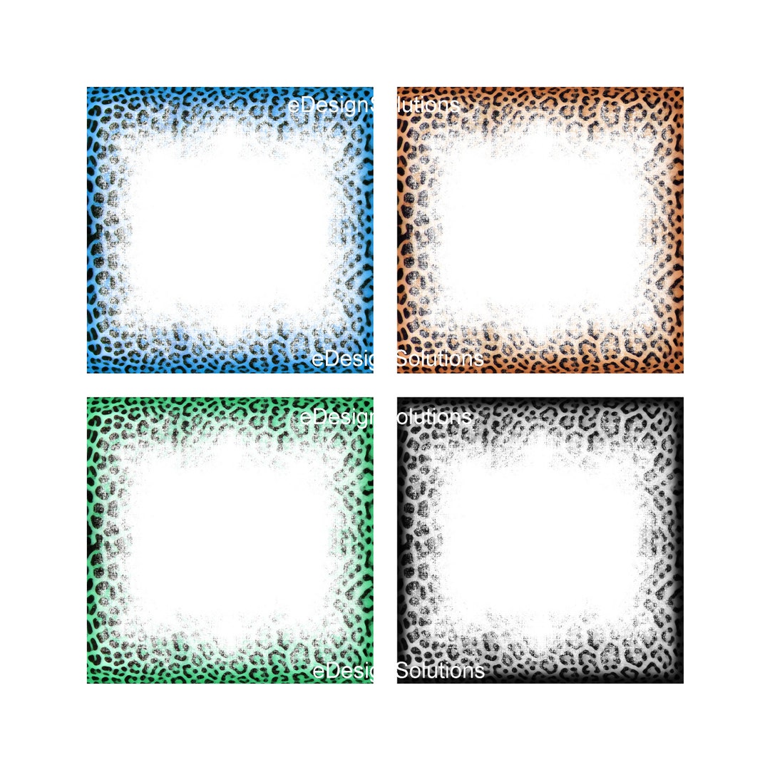 Leopard Print Frame PNG Sublimation Designs, Cheetah Splash Border ...