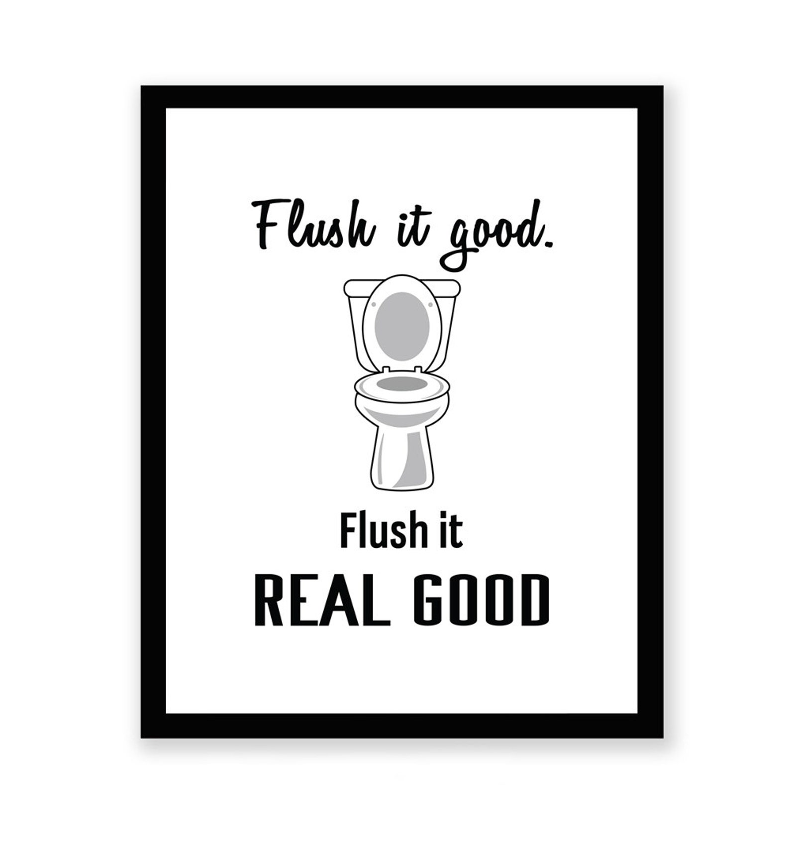 Bathroom Wall Art Flush It Real Good Bathroom Rules - Etsy